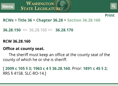 Response on RCW and County Charter Law on Sheriff’s Office / Facebook ...