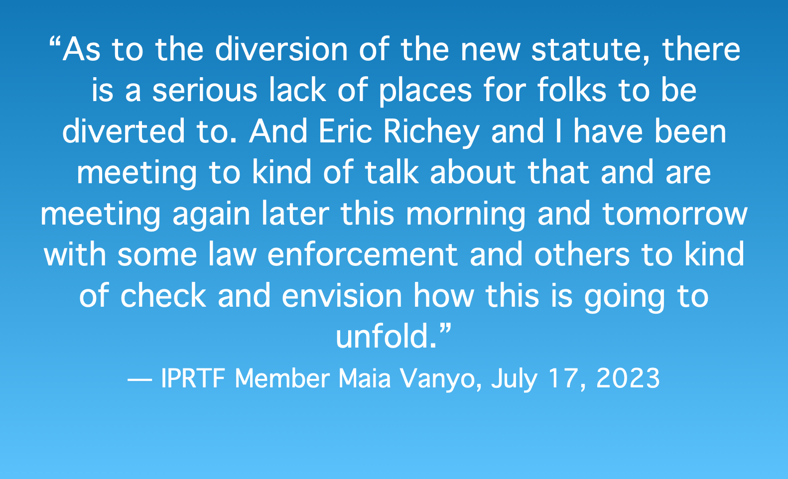 Lack of places to which LEAD can lead: Task Force members / Letter to ...